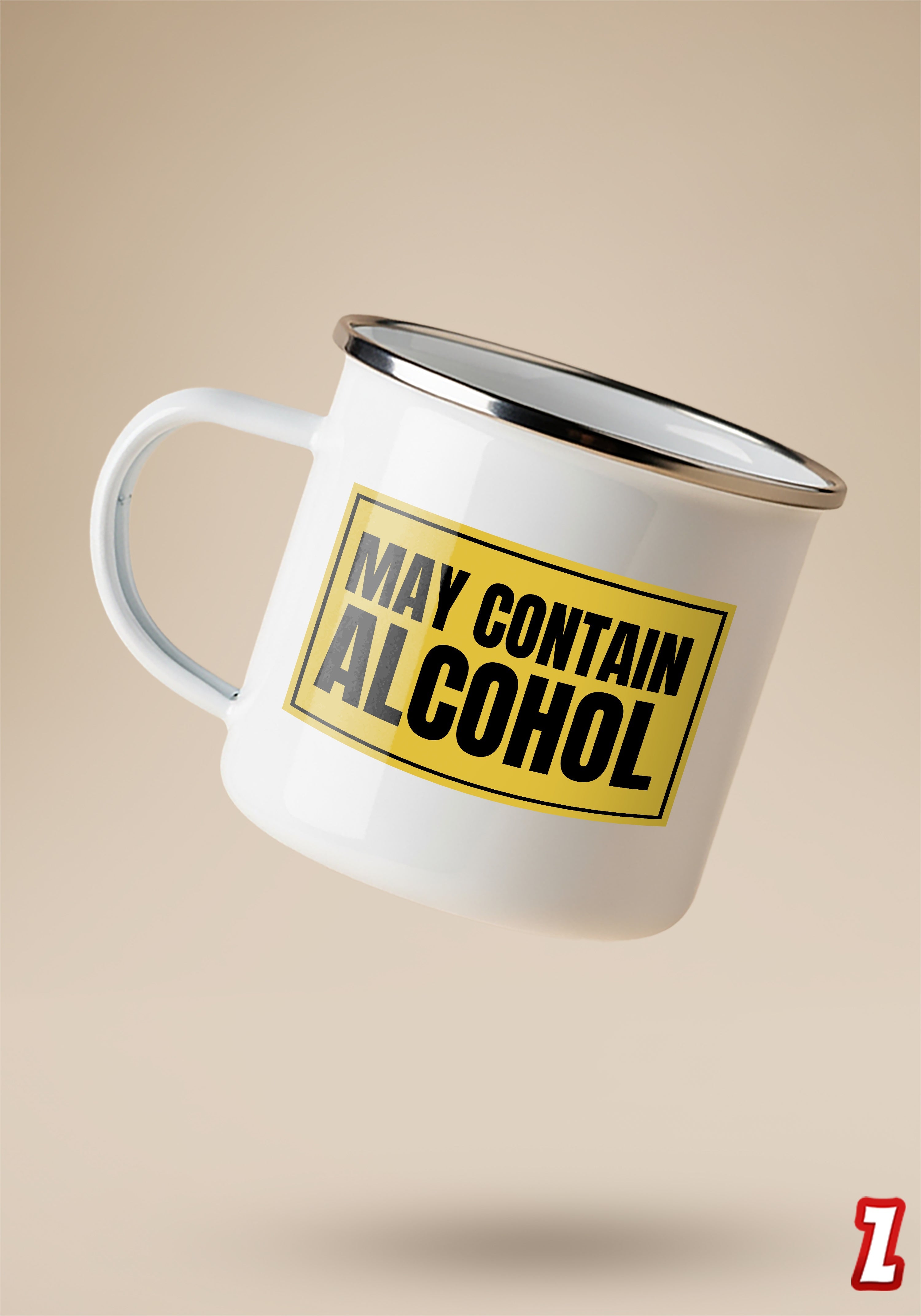 May Contain Alcohol (Yellow Edition) Enamel Mug| Zatags – Zatags